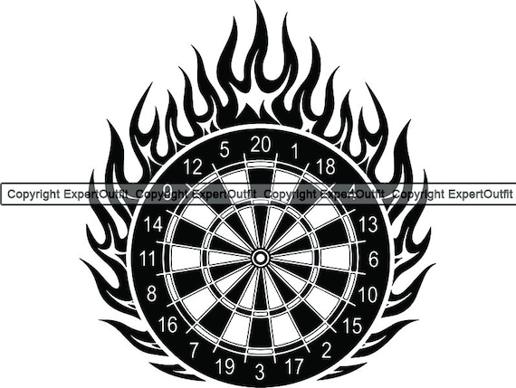 Darts Dartboard Motion Hot Fire Flames Player Target Bullseye - Etsy