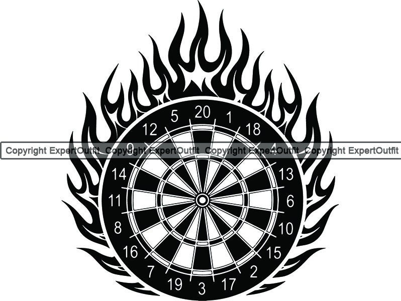 Darts Dartboard Motion Hot Fire Flames Player Target Bullseye Equipment ...