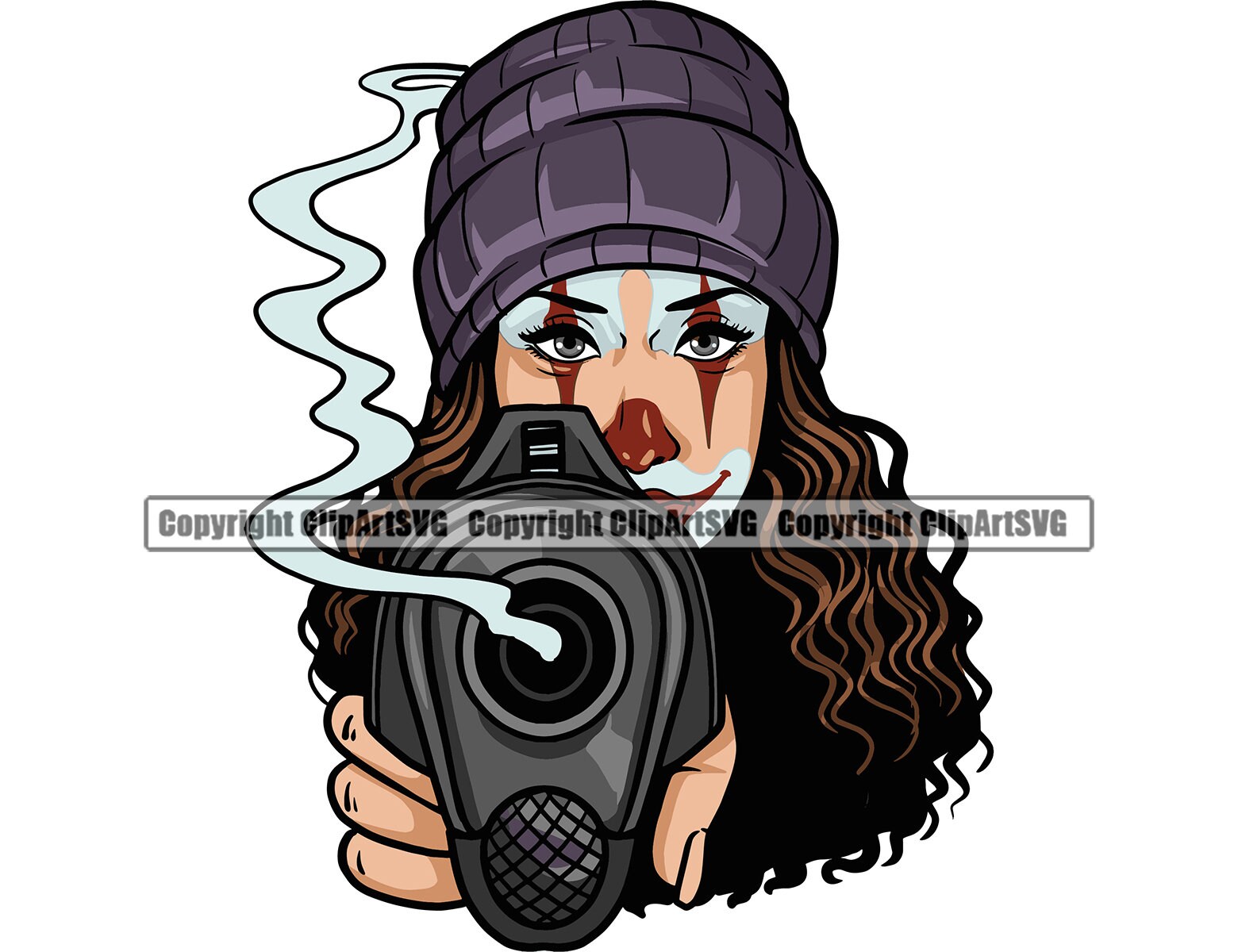 Gangster Girl Clown Drawing