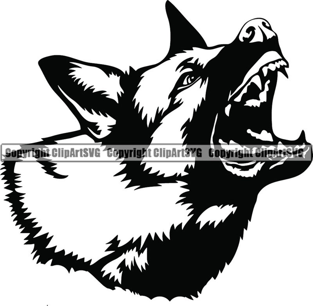 German Shepherd #132 Growling Attack Dog Breed K-9 Pet Police Cop Law ...