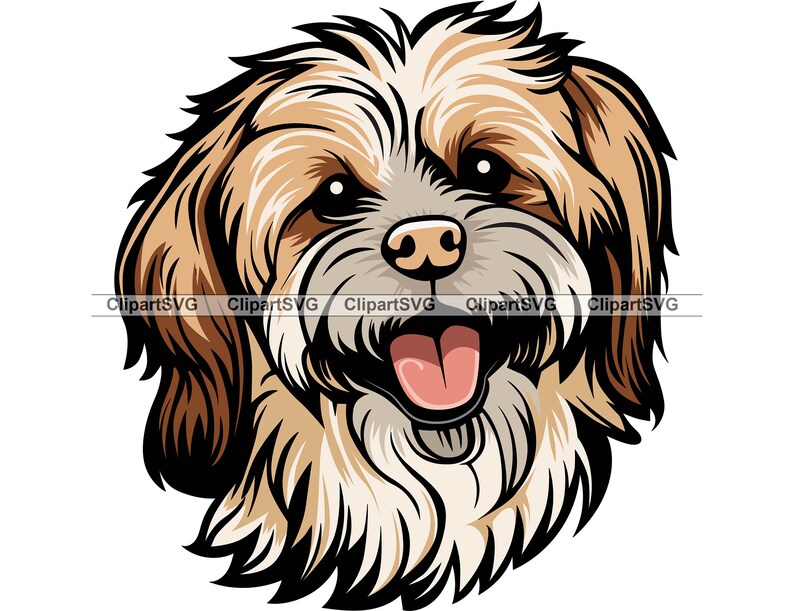 Lhasa Apso Smiling Dog Happy Cute Head Canine Pet Havanese - Etsy