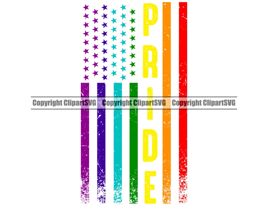 Gay Pride USA Flag America American Rainbow Flag LGBT Pride Rights ...