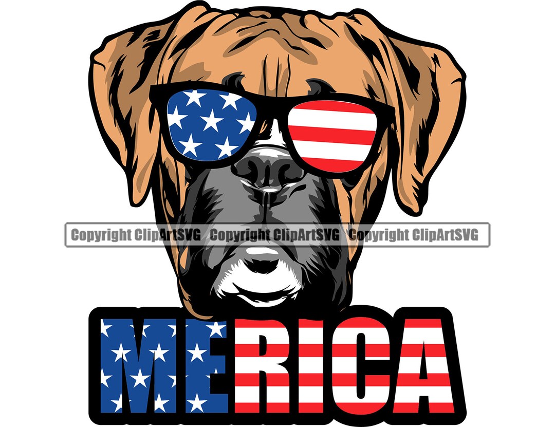 Boxer Dog USA Flag Sunglasses Merica America American Breed Puppy Pet ...