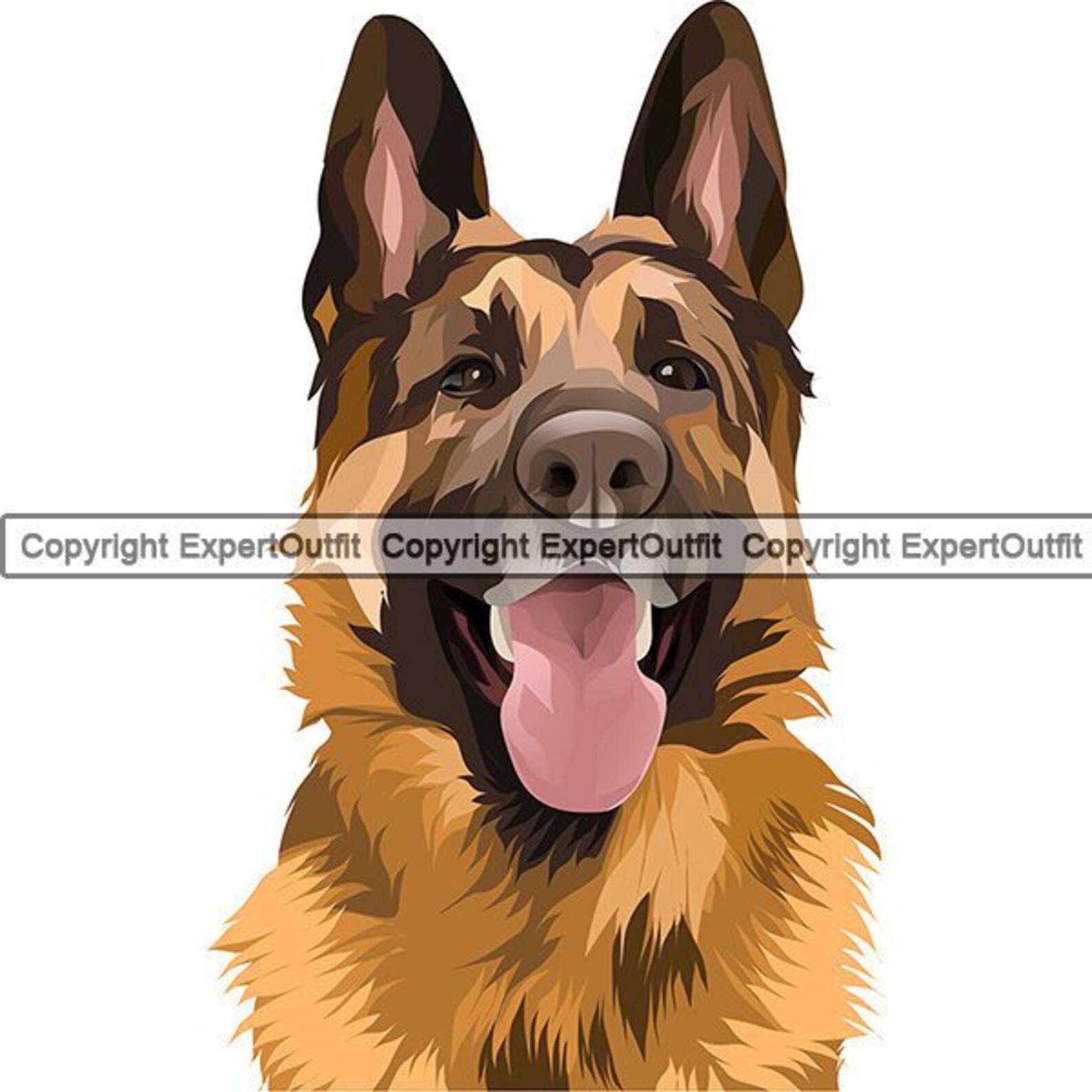 German Shepherd Dog Breed Smiling Puppy Animal Pet Hound | Etsy