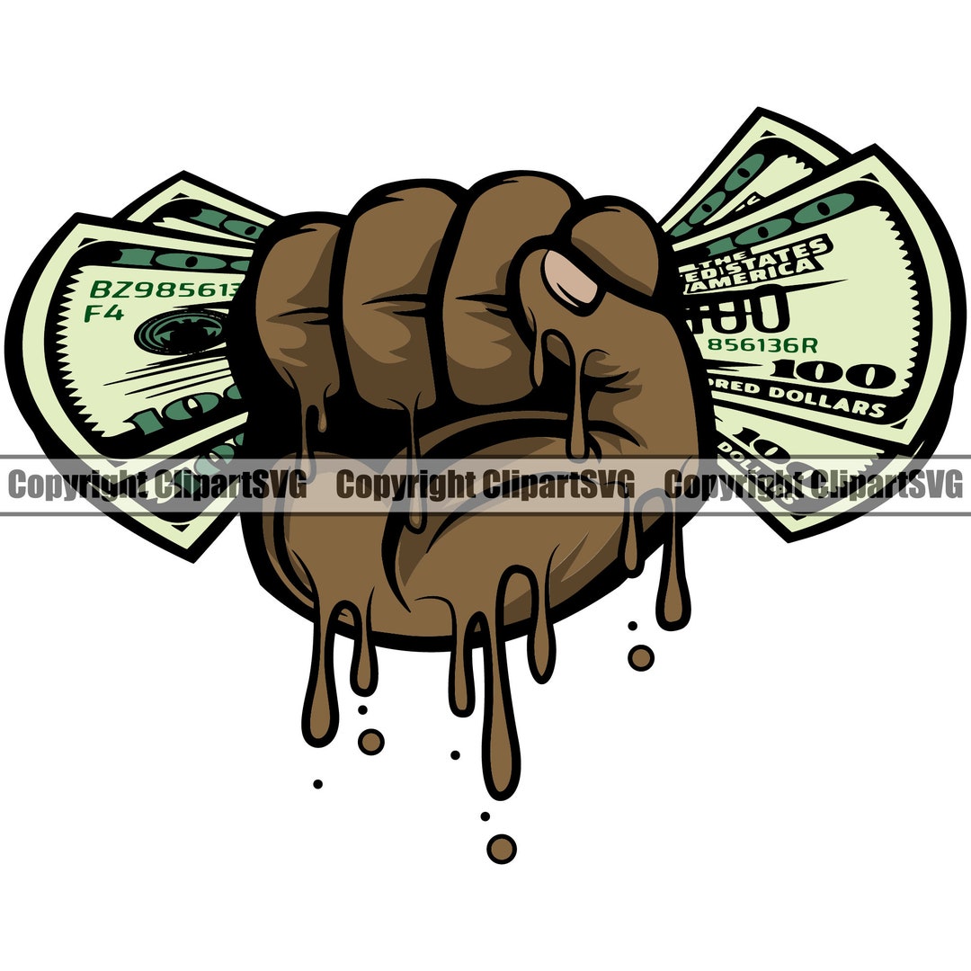 Hand Holding Money Drip Dripping Cash 100 Hundred Dollar Bills Rich ...