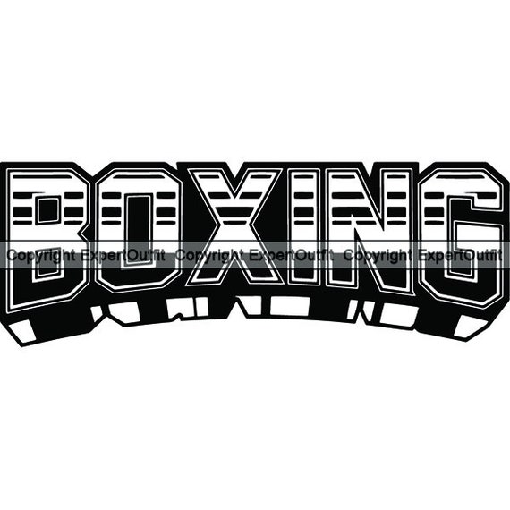 Boxing Box Boxer Sport Game Word Text Type Logo Emblem Label | Etsy