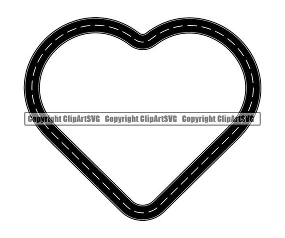 Road Street Race Track Heart Love Frame Border Shield Highway | Etsy