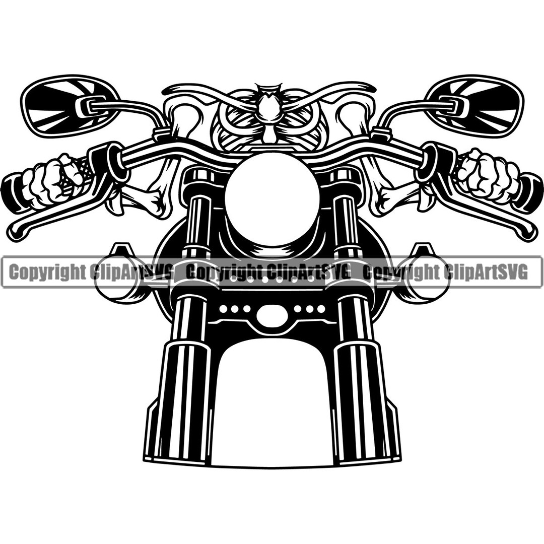 Motorcycle Chopper Handlebars Skeleton Body Biker Race Bike Service ...