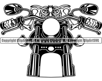 Motorcycle Chopper Handlebars Skeleton Body Svg - Etsy