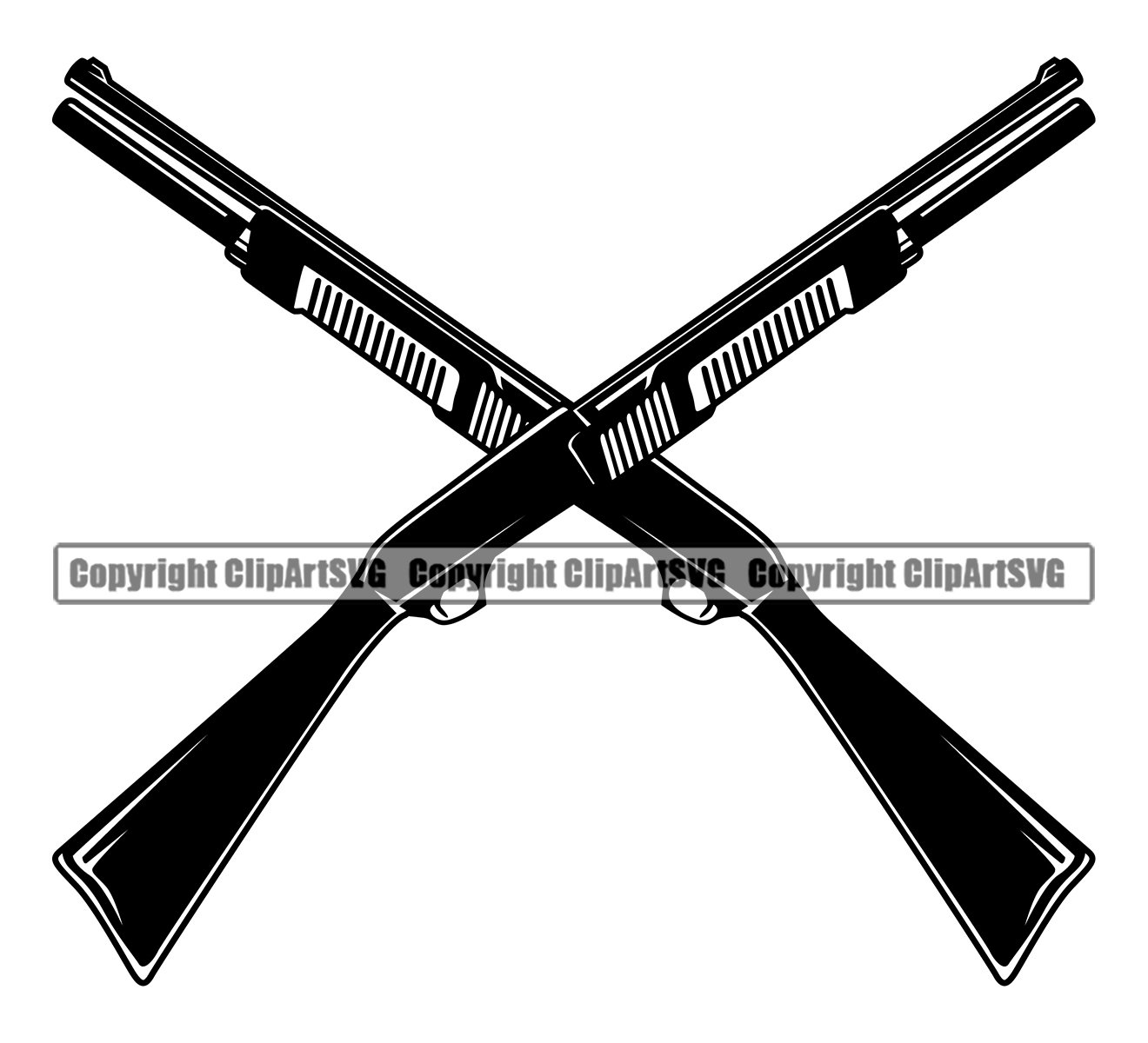 Crossed Shotgun Silhouette