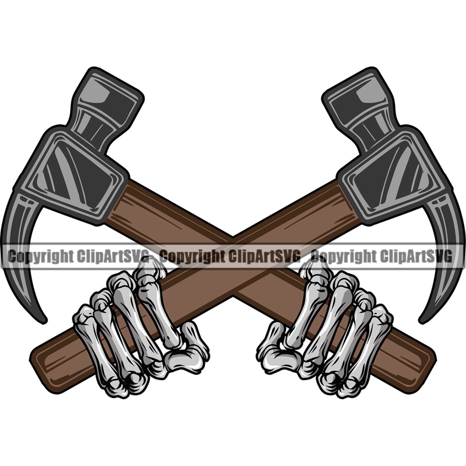 Construction Skull Skeleton Hard Hat Helmet Worker Hammer Tool Toolbox ...