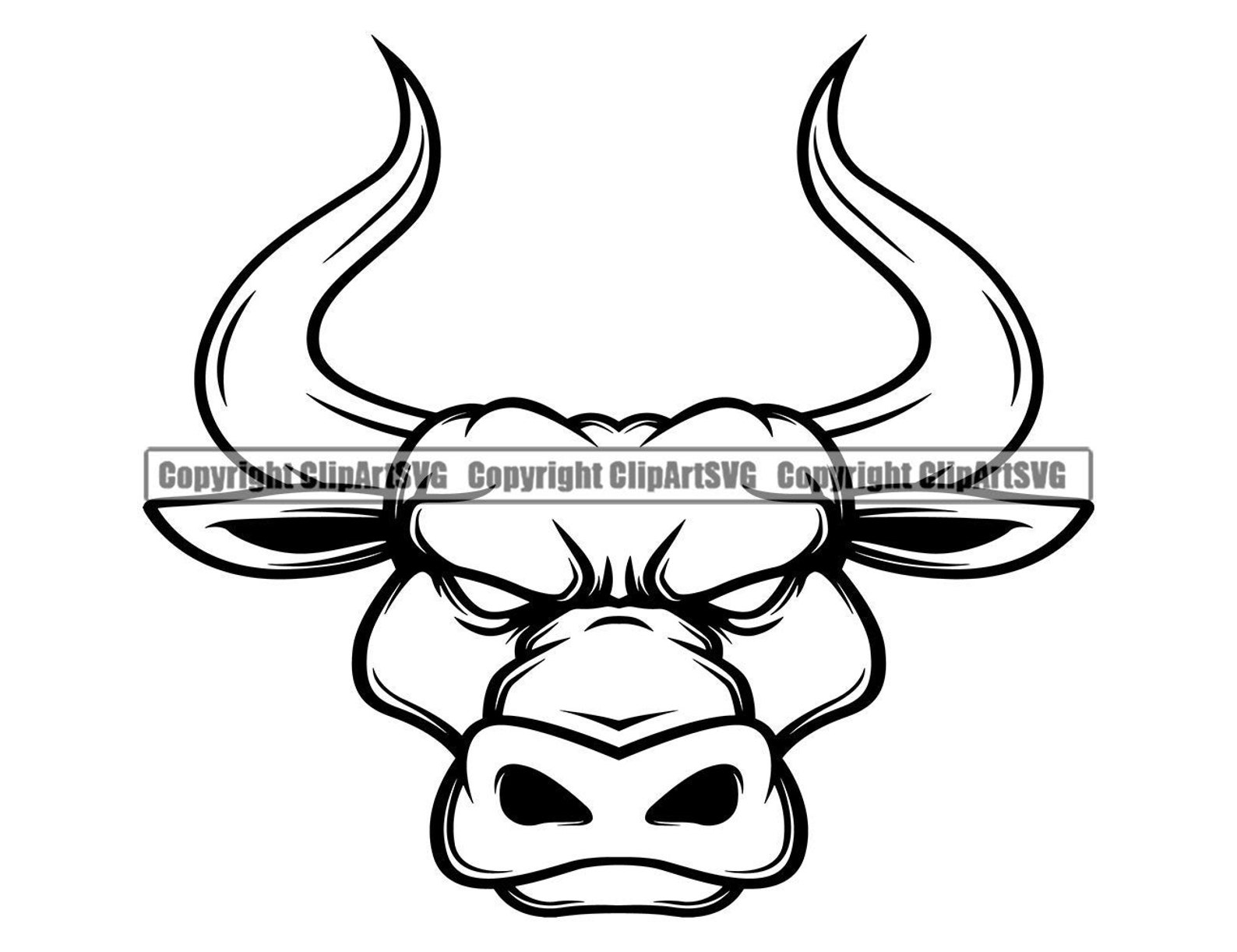 Bull Mascot School Team Head Face Sport Esport Game Emblem Sign Club ...