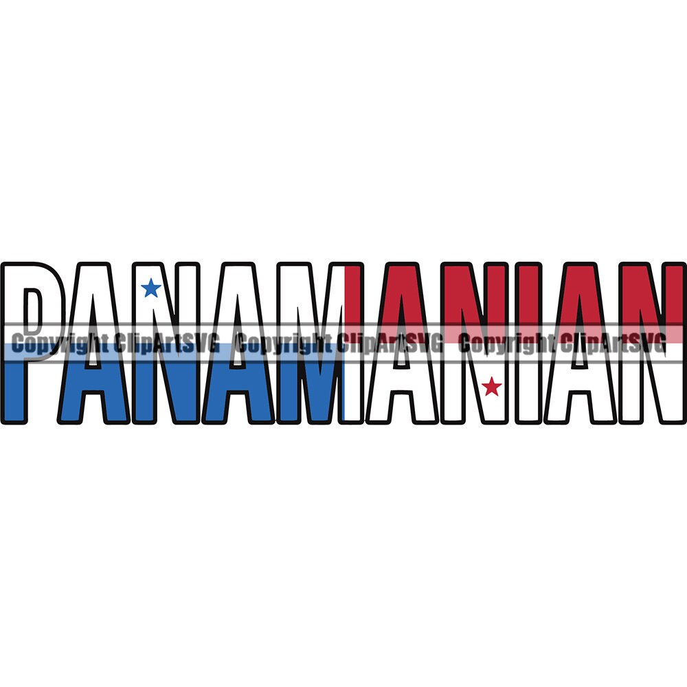Panama Panamanian Name Word Text Flag Name Country World | Etsy