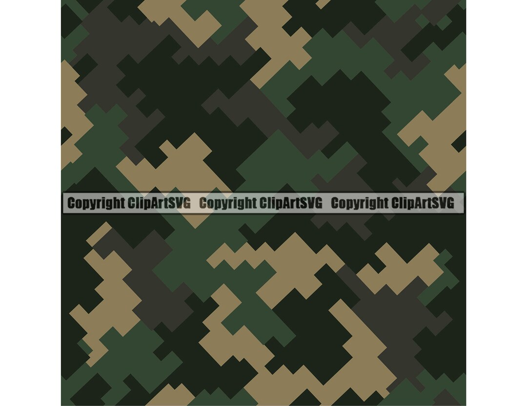 Green Digital Camo Camouflage Seamless Pattern War Print Military Hunt ...