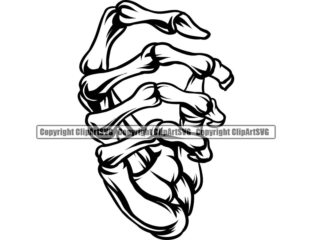 Skull Skeleton Hand Hold Holding Grab Grabbing Tattoo Bone Death Gesture Sign Art Design Element ...
