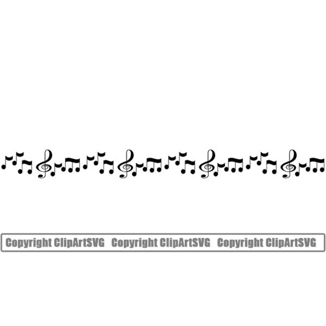 Music Note Straight Line Frame Border Symbol Treble Clef Sheet Musical ...