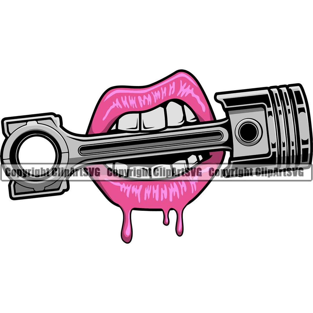 Sexy Lips Gloss Bite Engine Piston Teeth Mouth Mask Tuff Woman Female ...