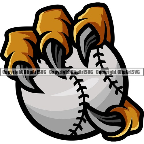 Animal Claw Holding a Baseball Svg Claw With Ball Clipart - Etsy