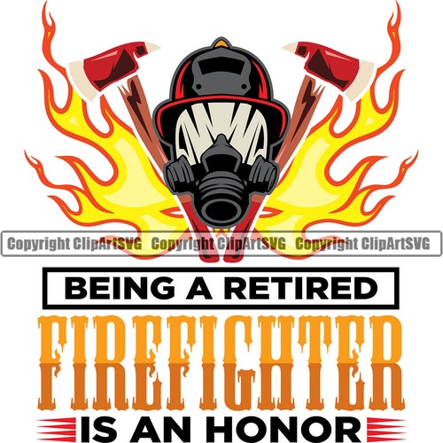 Firefighter Retired Hero Shield Sign USA America American Flag - Etsy