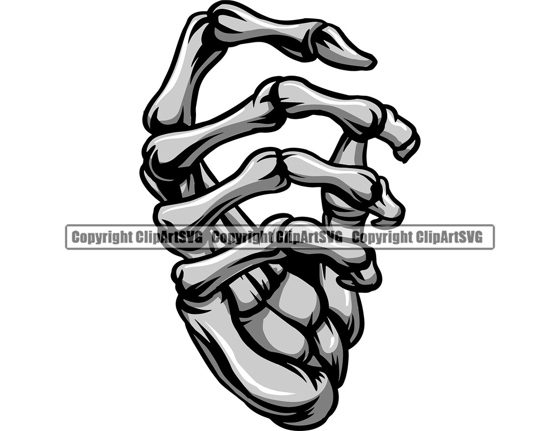 Skull Skeleton Hand Hold Holding Grab Grabbing Tattoo Bone - Etsy