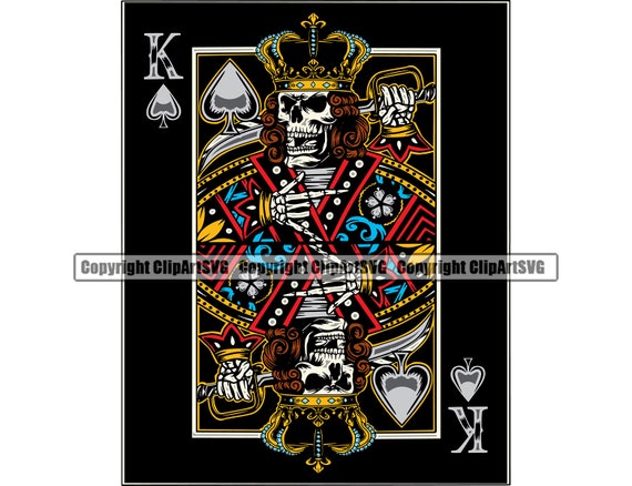 King Spades Skull Skeleton Poker Playing Card Gambling Gamble | Etsy