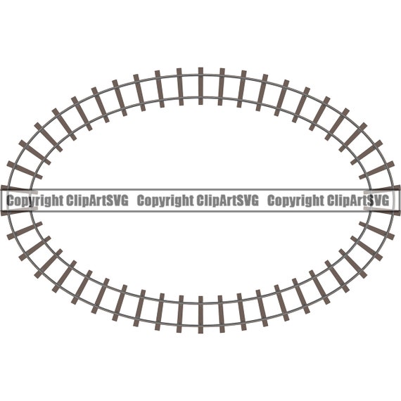 Train Track Oval Frame Border Shape Rail Railroad Railway - Etsy Finland