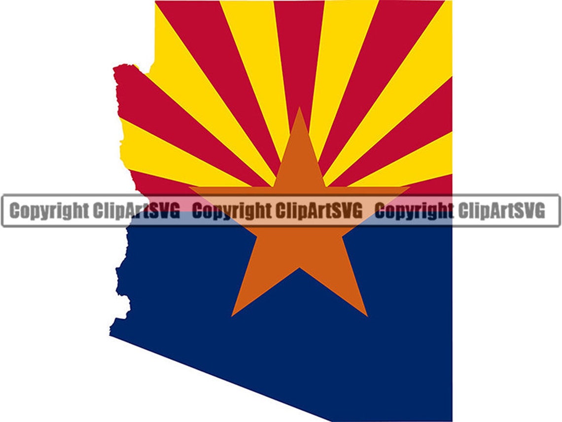 Arizona State Flag Shape Map U.S. US United America American - Etsy