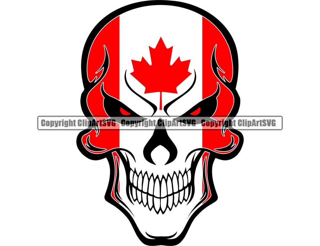 Canada Skull Shaped Flag Canadian North America Country World National ...