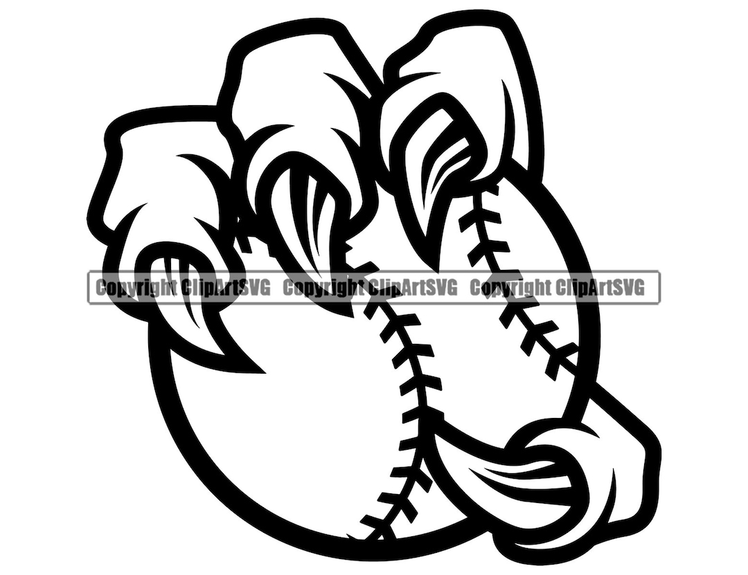 Animal Claw Holding Baseball Ball Bat League Player Athlete School Team ...
