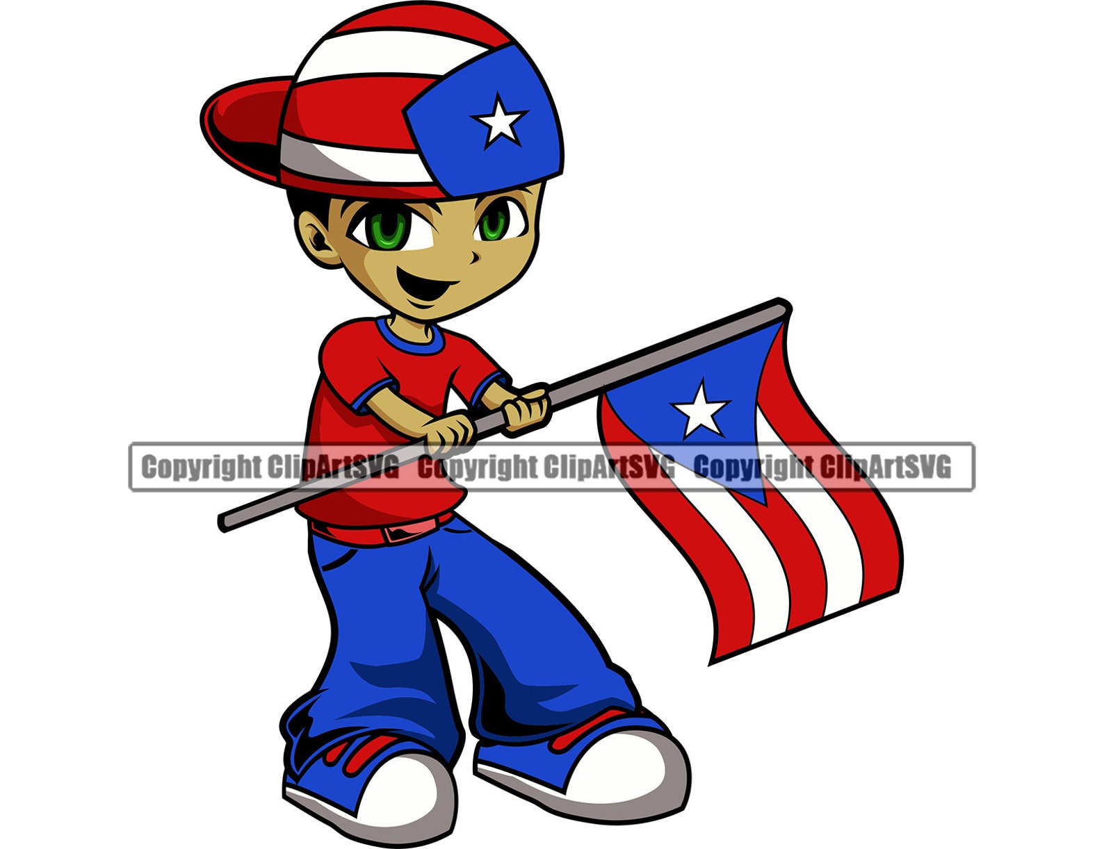 Puerto Rico Rican Cute Little Boy Flag Country World Nation | Etsy