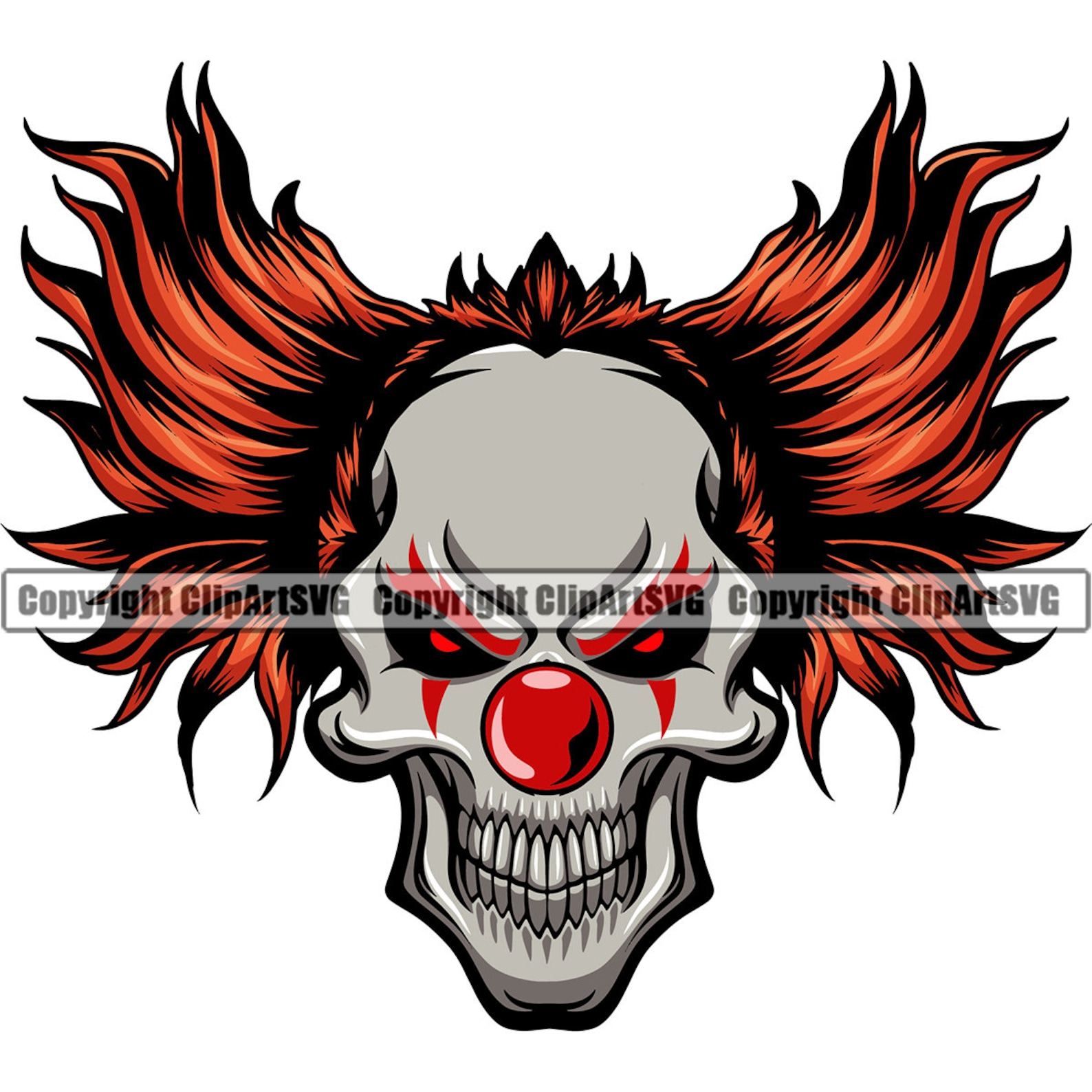 Evil Clown Skull Circus Scary Death Kill Killer Tattoo Fear - Etsy