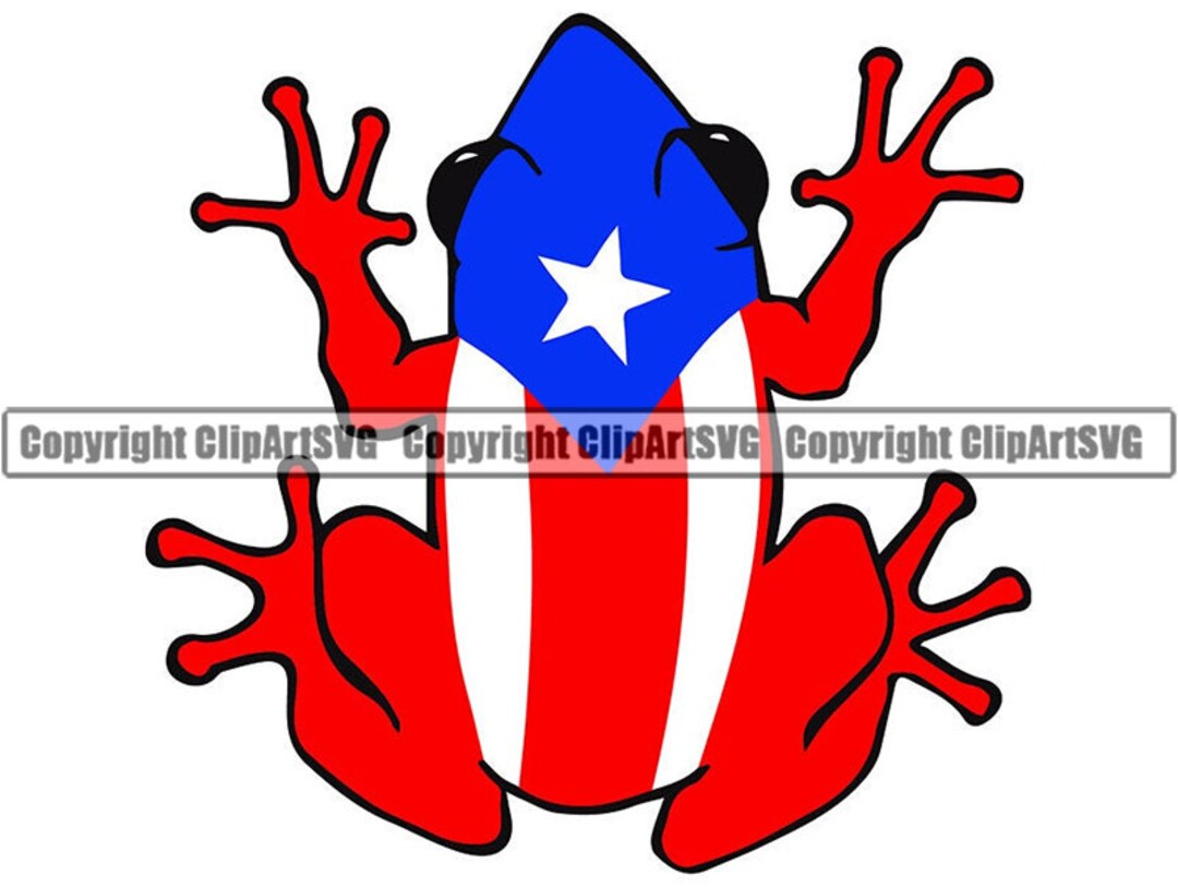 Puerto Rico Rican Frog Rana Flag San Juan Island Country National ...