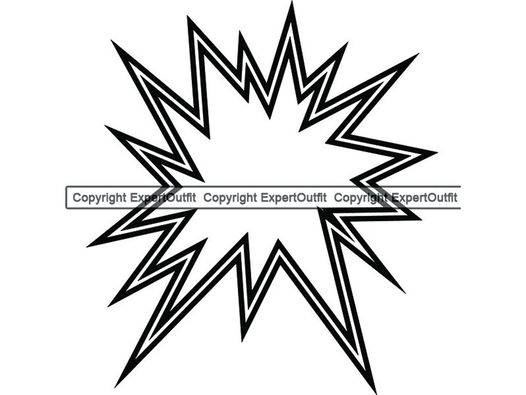 Comic Book Callout Bomb Explosion Stars Blast Smoke Explode Wick Boom ...