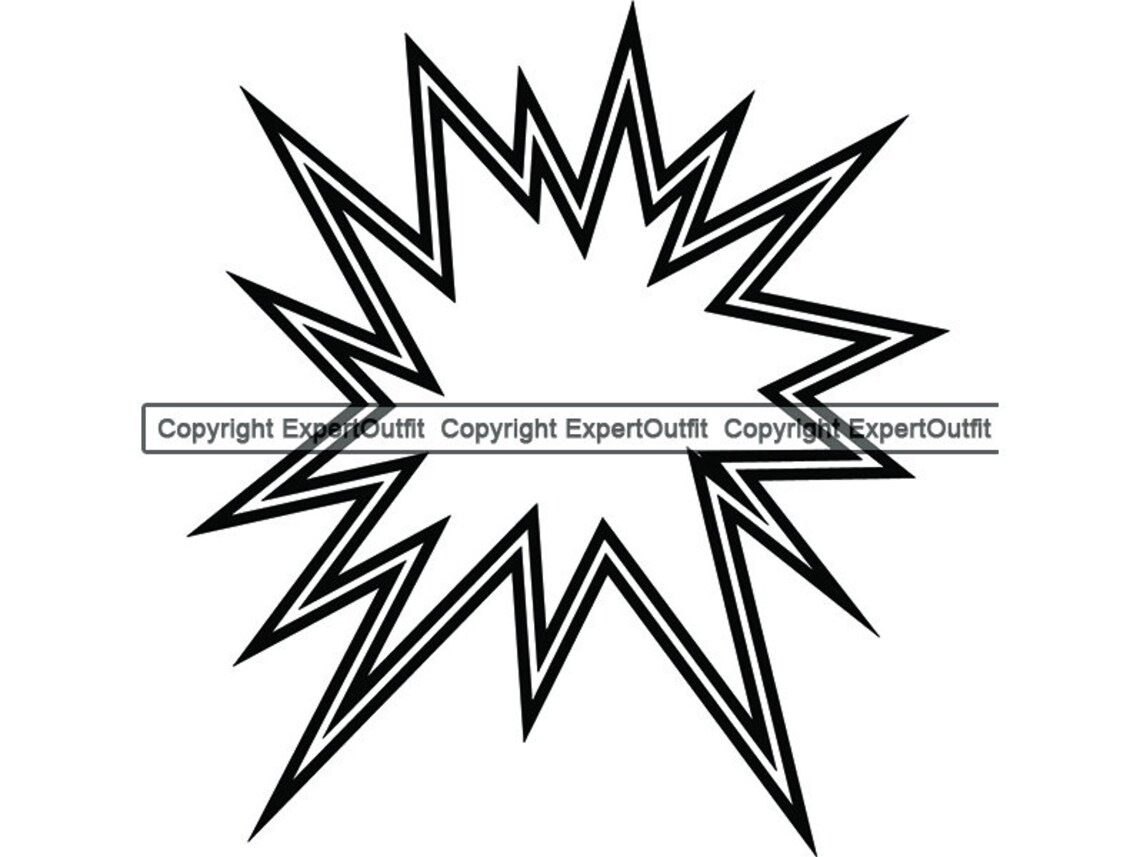 Comic Book Callout Bomb Explosion Stars Blast Smoke Explode Wick Boom ...