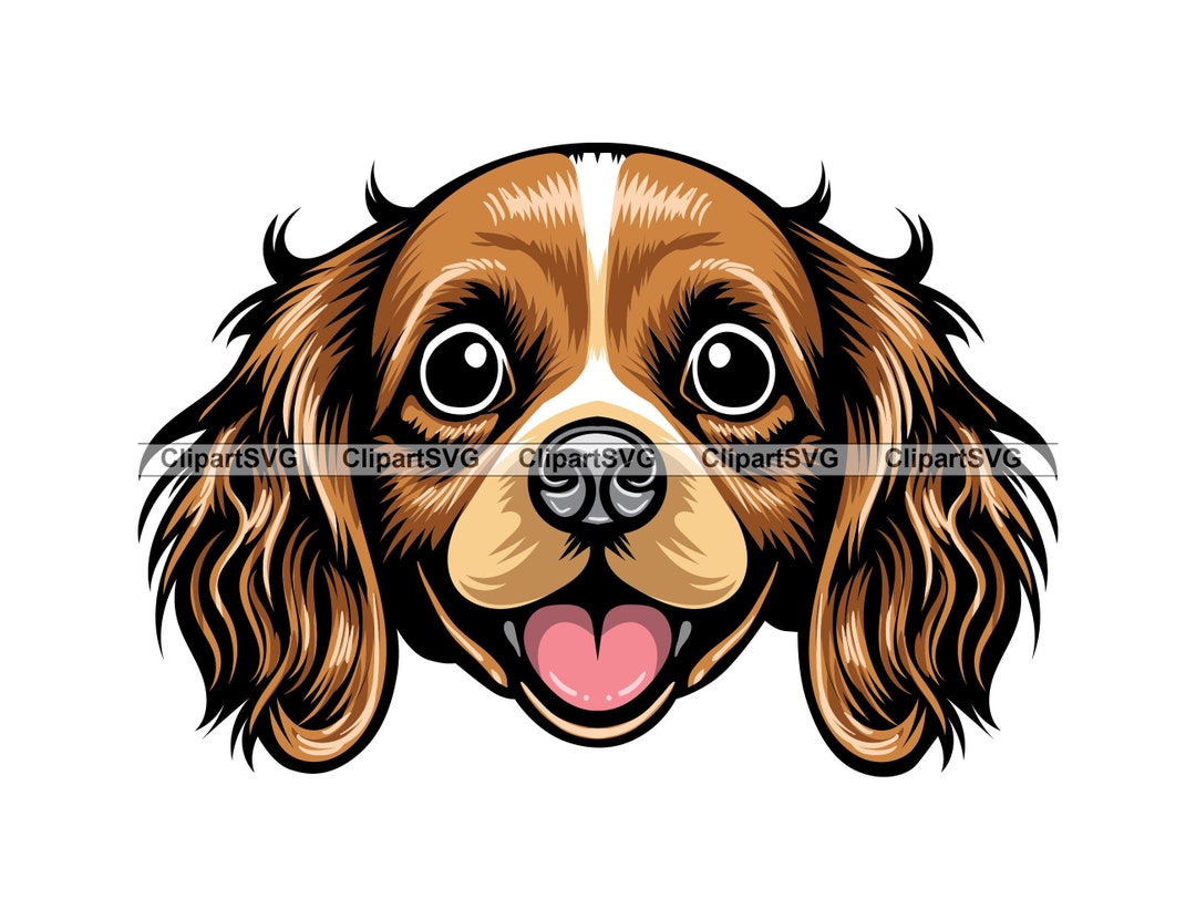 Cocker Spaniel Smiling Dog Happy Puppy Face Canine Pet Portrait Print ...