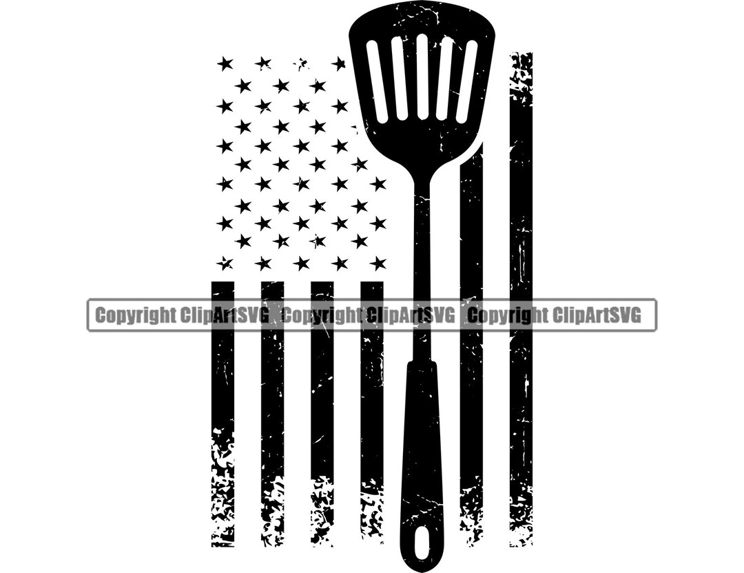Cooking USA Flag BBQ Grilling Spatula Chef Cook Meat Grill Food Bake ...
