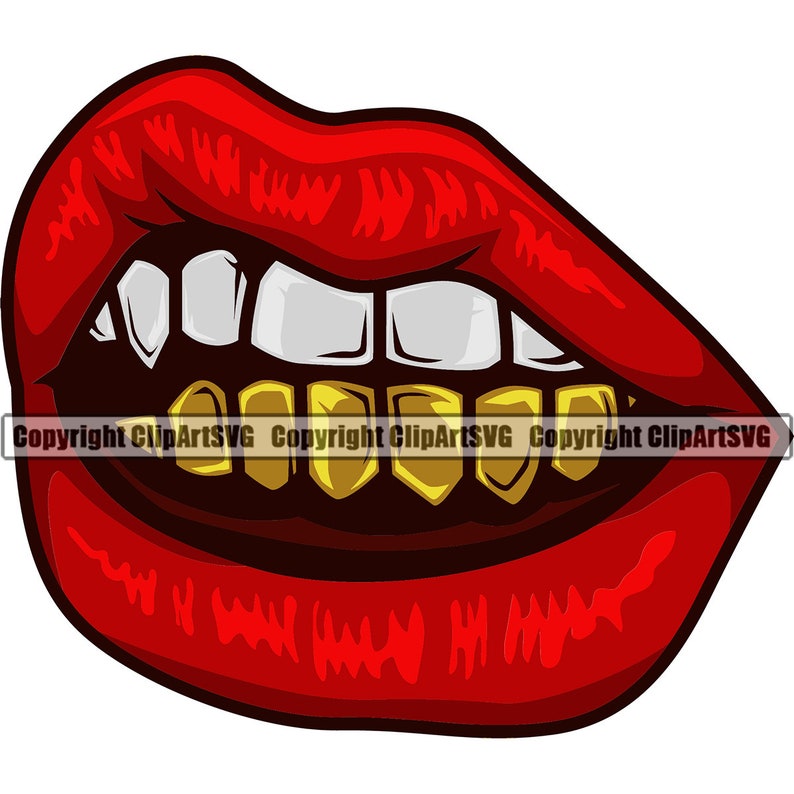 Gold Teeth Grill Grillz Lips Mouth Thug Gangster Rich Money Smile Tooth ...