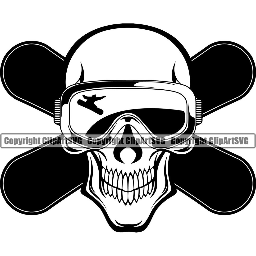 Snowboarding Logo #31 Skull Snowboarder Snow Board Skiing Helmet Goggle ...