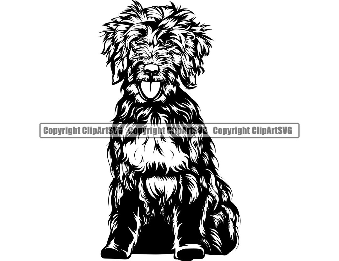 Cockapoo Dog Sit Sitting Breed Happy Paw Puppy Pup Pet Art Labradoodle ...