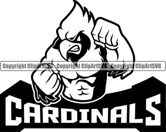 Cardinal Mascot Face Svg - Etsy