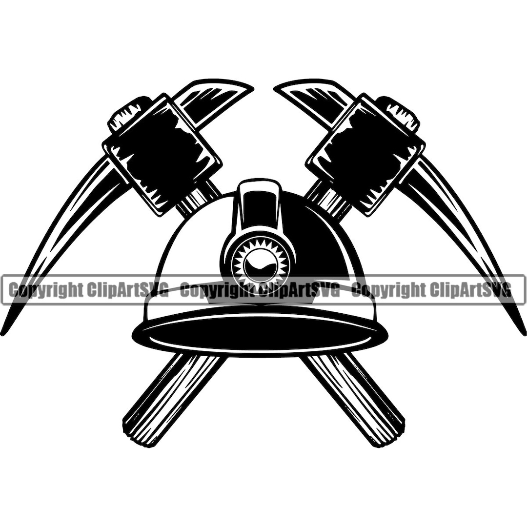 Mining Logo #16 Pick Axe Shovel Tool Lantern Construction Digging Coal ...