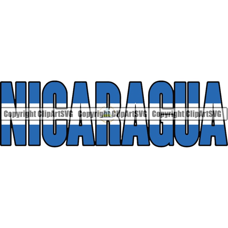Nicaragua Nicaraguan Name Text Word Flag Country World Nation - Etsy