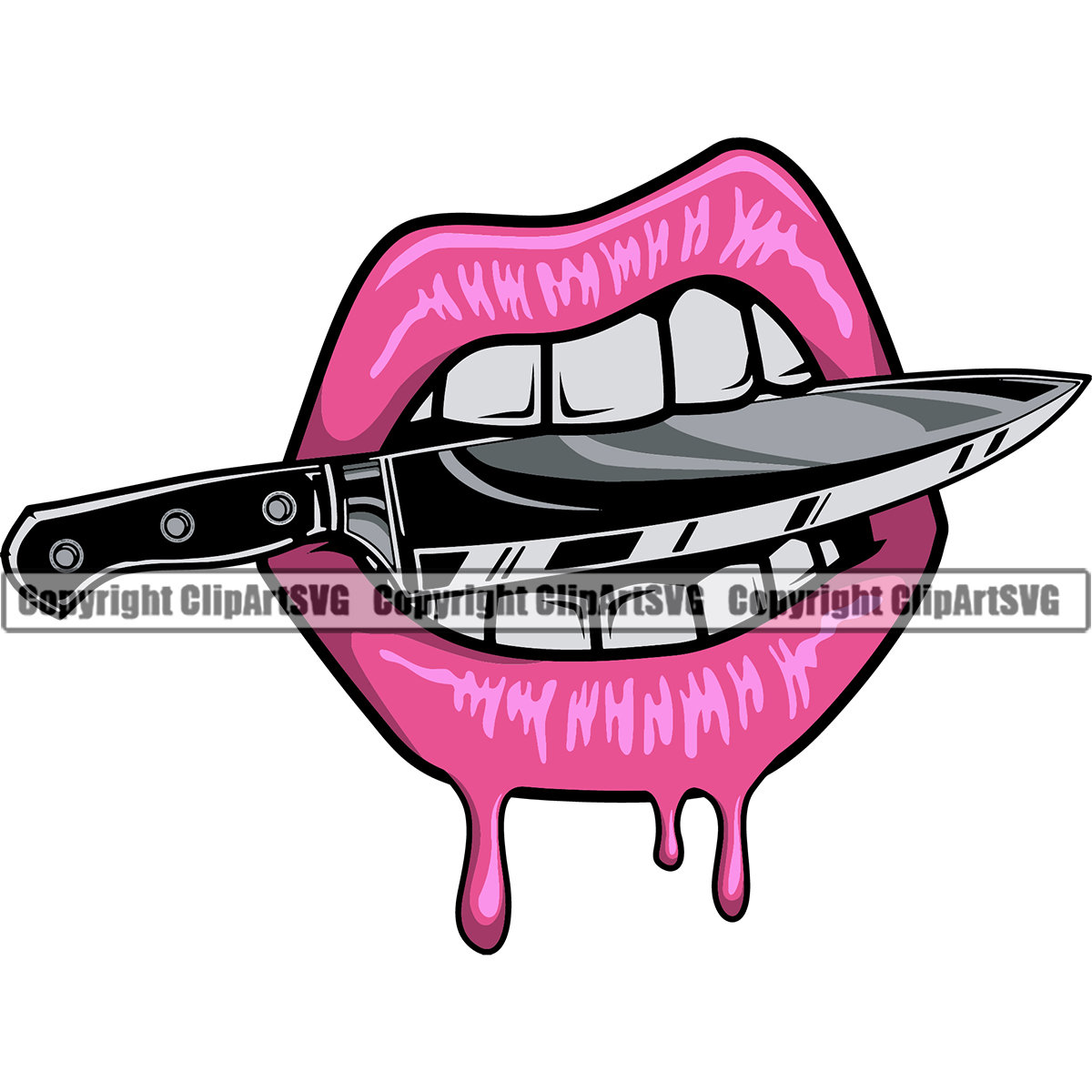 Sexy Lips Bite Sharp Knife Blade Drip Dripping Mouth Mask - Etsy