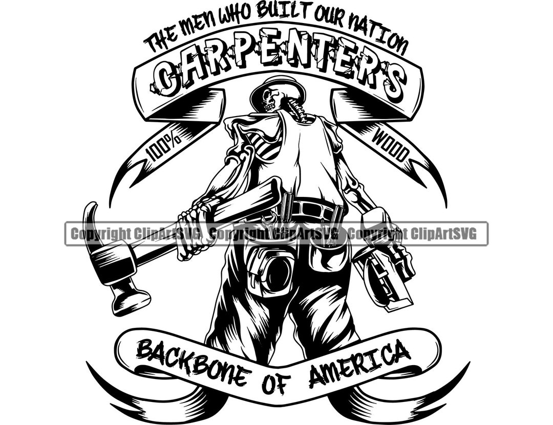 Carpenter Skull Skeleton Home House Repair Service Construction ...