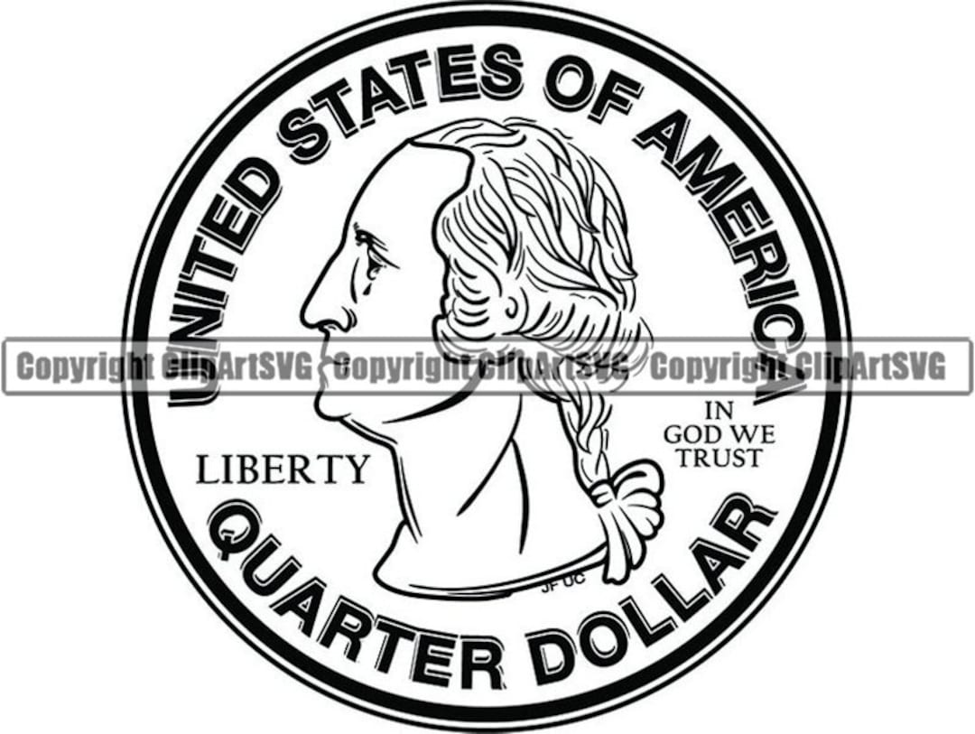 Money Coin #9 US Quarter Coins 25 Cents Dollar Sign Currency Collecting ...