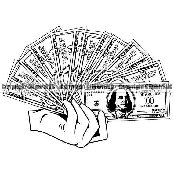 Hands Holding Money 100 Hundred Dollar Bill Fan Cash Rich | Etsy