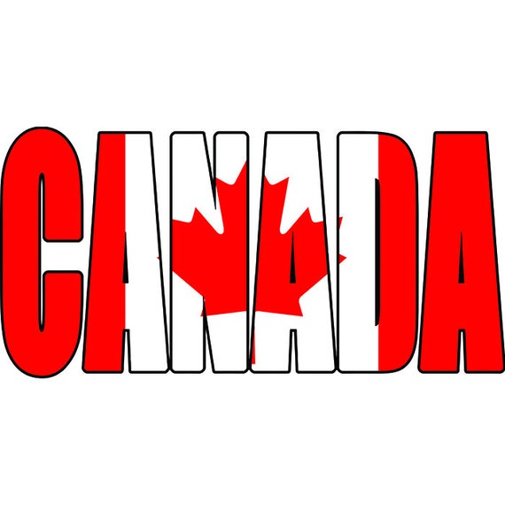 Canada Canadian Text Flag North America Country World National | Etsy