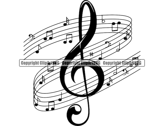 Logotipo De Signo Musical Stockvector Logotipo Lineal Con Texto Music