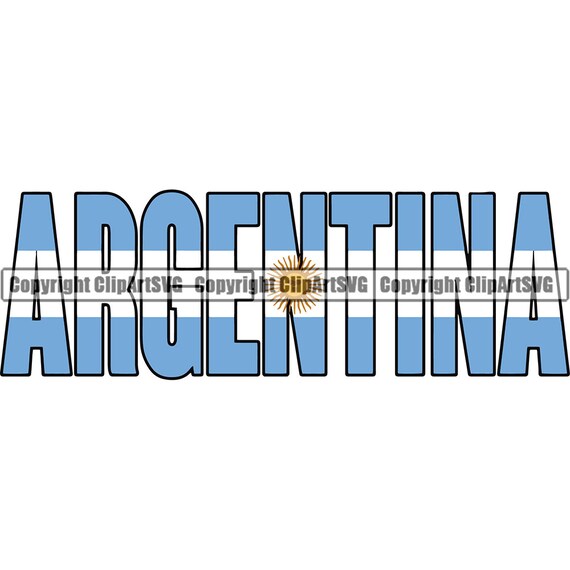 Argentina Argentine Name Text Word Letter Typography Flag Etsy
