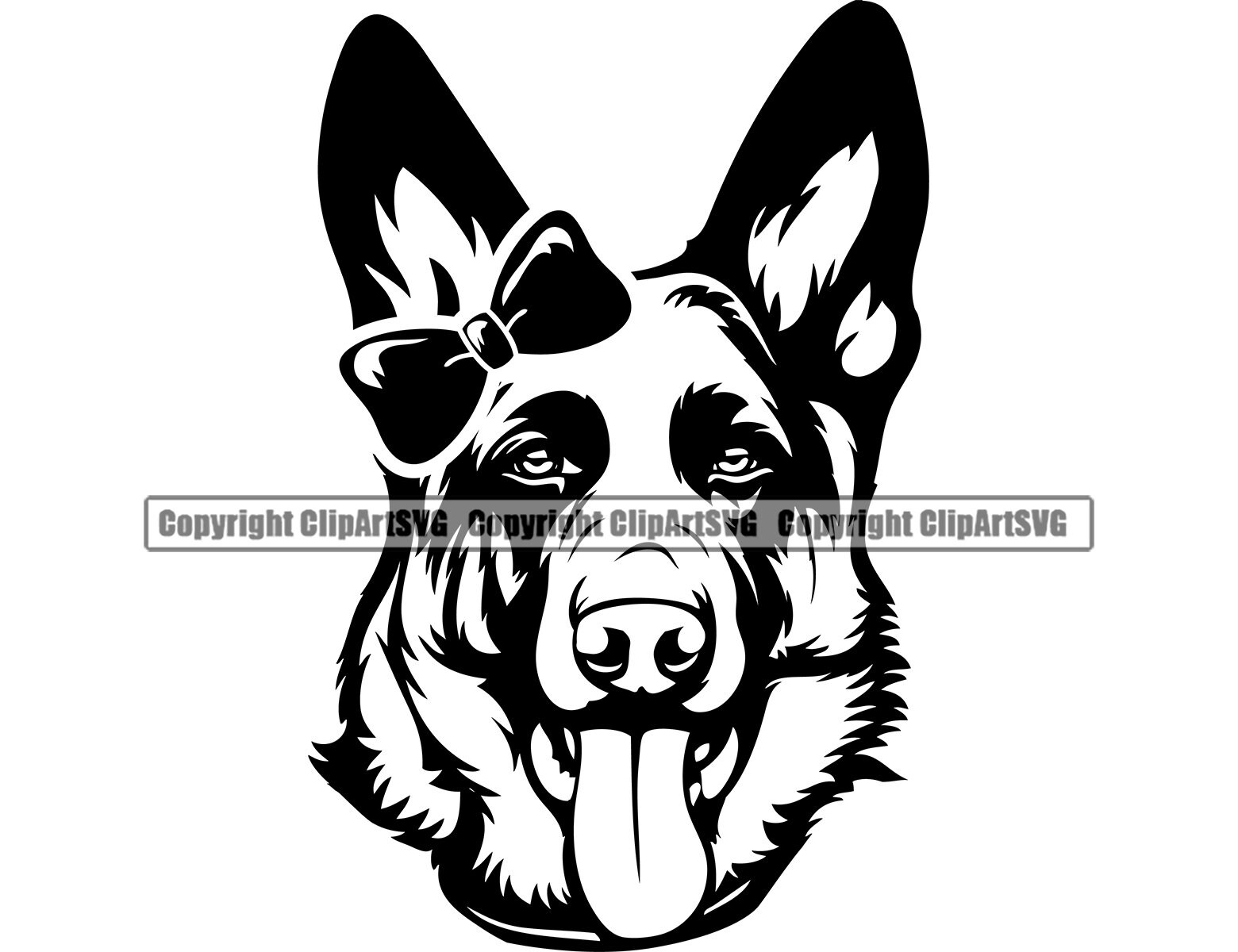 German Shepherd Dog Female Girl Bow Pretty Breed Happy Paw | Etsy